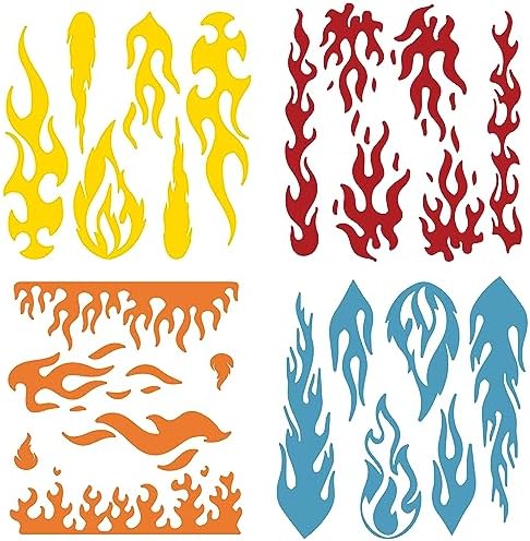 Amazon.com - TOMALL 4 Pcs 5.7'' Flame Reflective Sticker for Car Vinyl ...