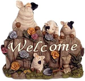 Amazon.com: Pigs Welcome Sign 11"X9.5" : Home & Kitchen