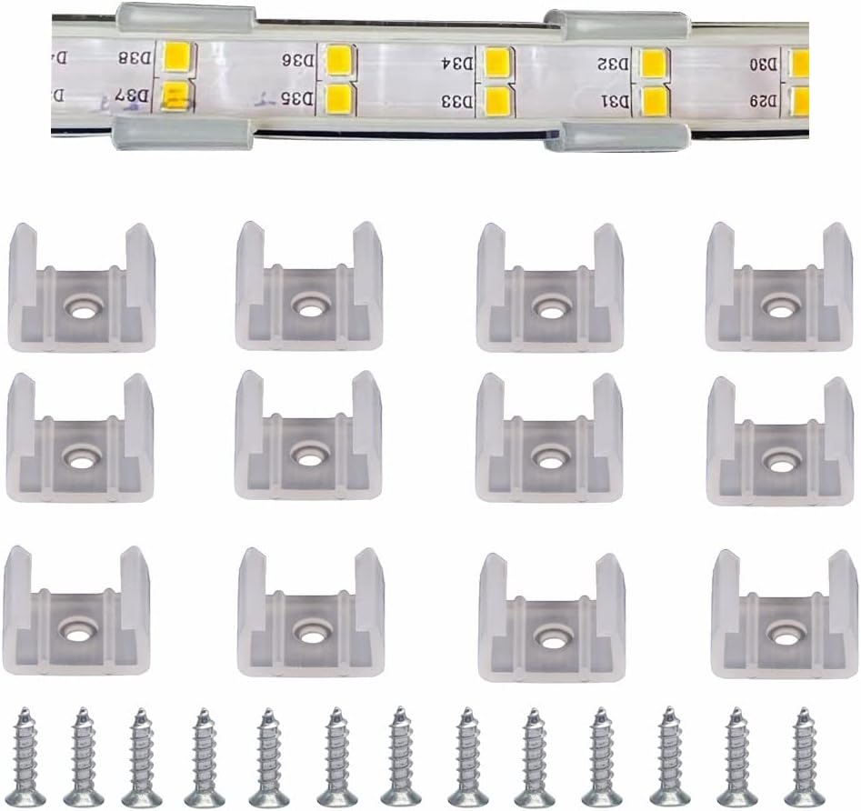 Amazon.com: GYGhaoho 120pcs LED Strip Light Clips Neon Mounting Clips ...