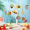 Amazon.com: Geelin 36 Pcs Summer Wood Hanging Ornaments for Tree Mini ...