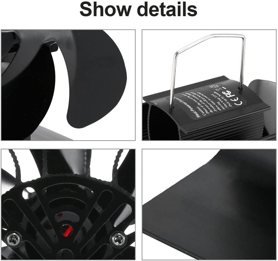 Clxdq-718 Ventilador de estufa de leña de 6 aspas con termómetro ...