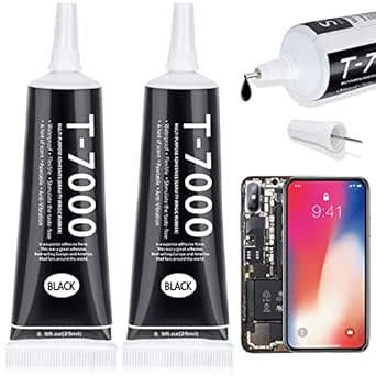 T7000 Black Glue for Phone Repair, 2 X 25 ML Semi Fluid Craft Glue T ...