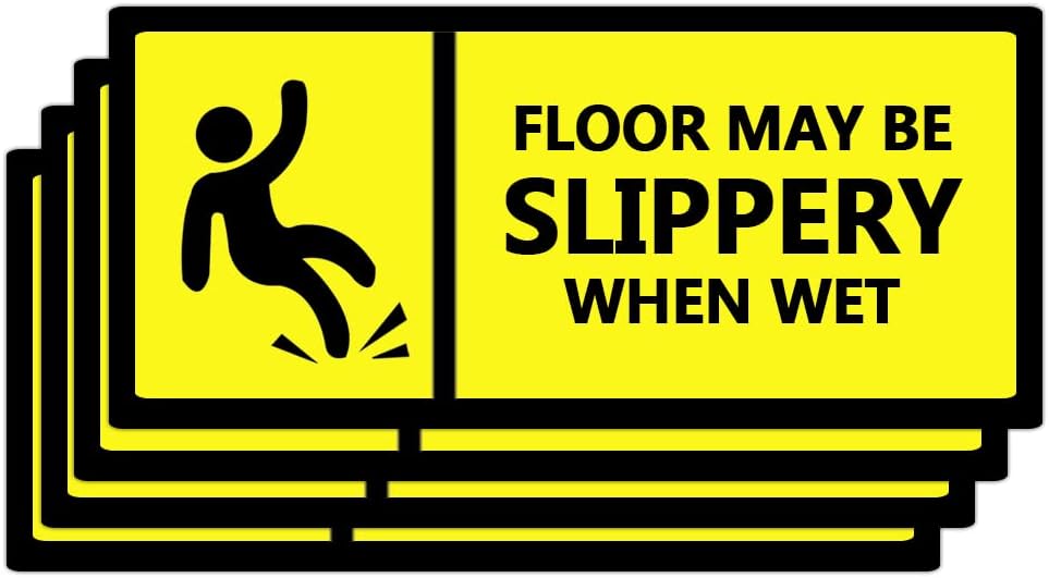 Amazon.com: Caution Slippery When Wet Sign - 4 x 6 Wet Floor Signs 3 ...