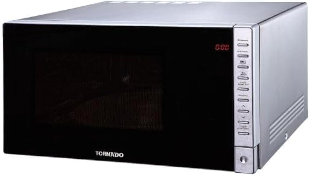 TORNADO Microwave Grill 25 Liter 900 Watt 8 Menus Silver TMD-25GE-S ...