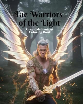 Amazon.com: Fae Warriors of Light: Greyscale Fantasy Coloring Book of ...