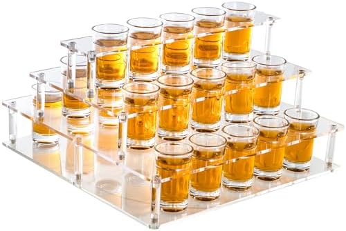 Amazon.com: HeiMma Acrylic Shot Glass Holder with LED Light, Shot Glass ...