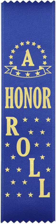 RibbonsNow"A" Honor Roll Award Ribbons - 100 Blue Bookmark Style ...