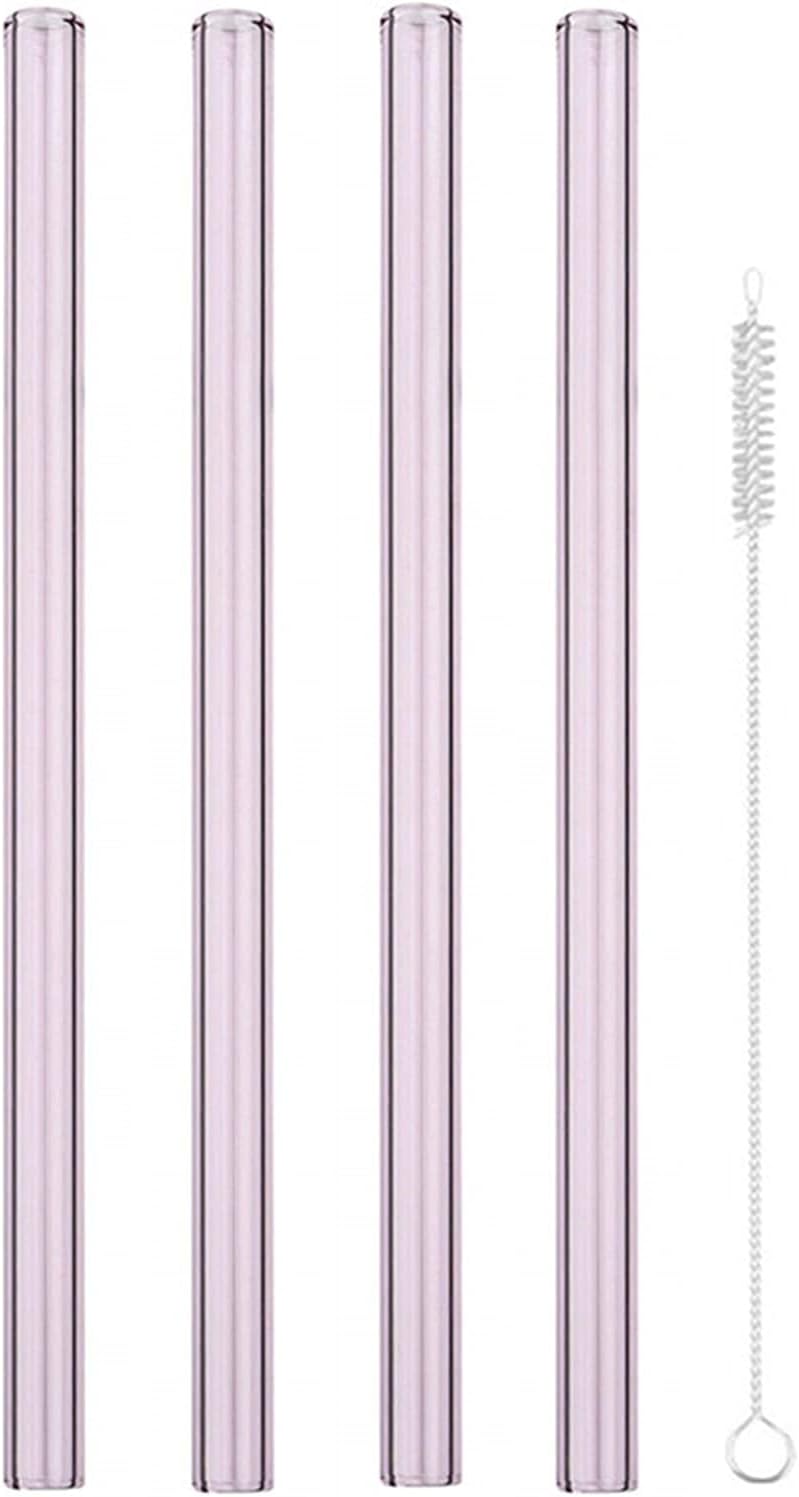 Amazon.com: ACCROL 4 PCS Glass Straws Reusable Drinking Glass Tube Eco ...