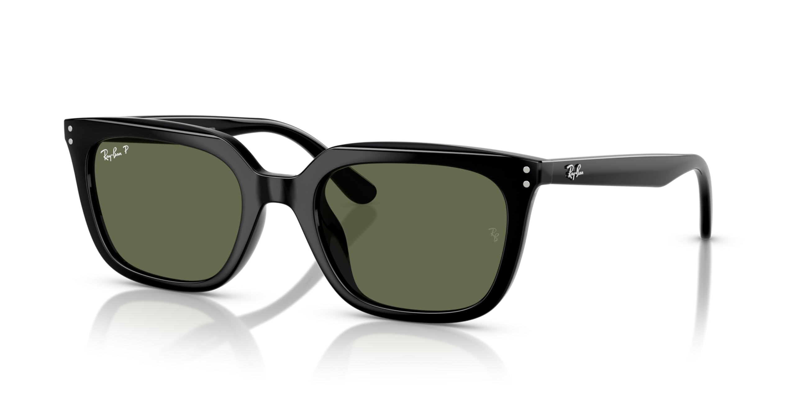 Amazon.com: Ray-Ban RB4439D Square Sunglasses, Black/Dark Green ...