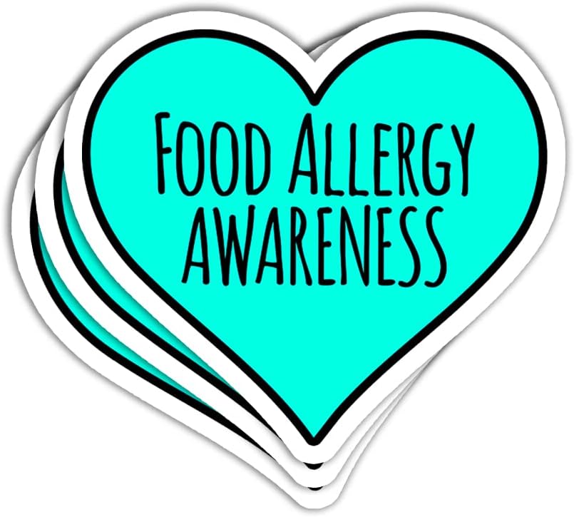 Amazon.com: HOSALA (3Pcs/Pack) Food Allergy Awareness Sticker Teal ...
