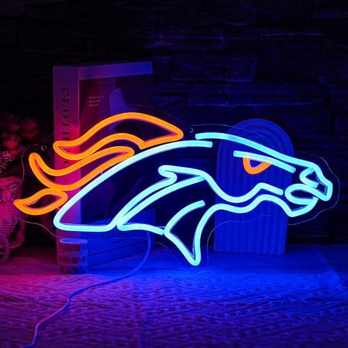 Amazon.com : LULANMP Broncos Neon Sign for Wall Decor Horse Neon Light ...