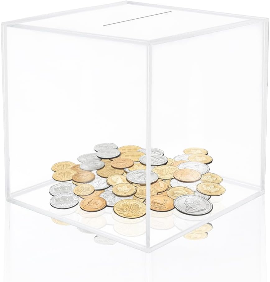 Clear Piggy Bank for Adults kids, Acrylic Money Box Break to Open ...