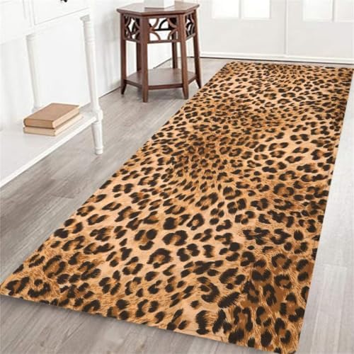 Amazon.com: Leopard Print Long Runner Rug for Hallway,Cheetah Safari ...