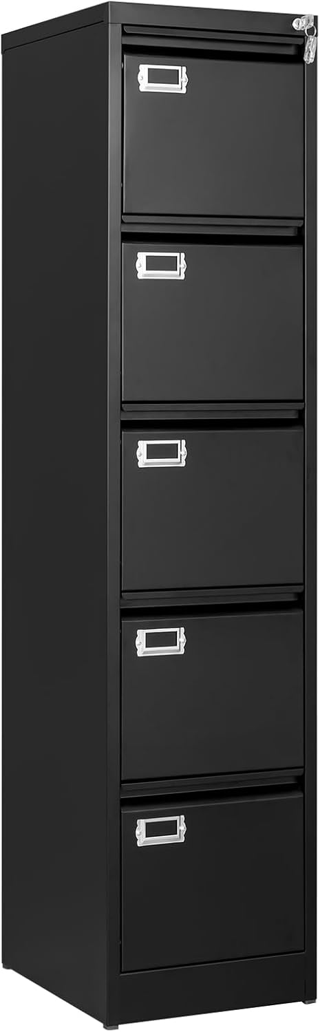Amazon.com: PEUKC 5-Drawer File Cabinet, 16.3" Deep Vertical Filing ...