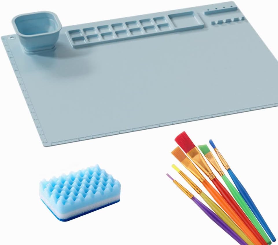 Amazon.com: Le Vasty Silicone Art Mat, Painting Palette, with Silicon ...