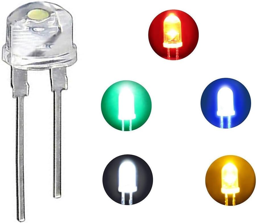 Wizzo (20 Pcs Each Red, Blue, Green, Yellow, White (8mm) Transparent ...