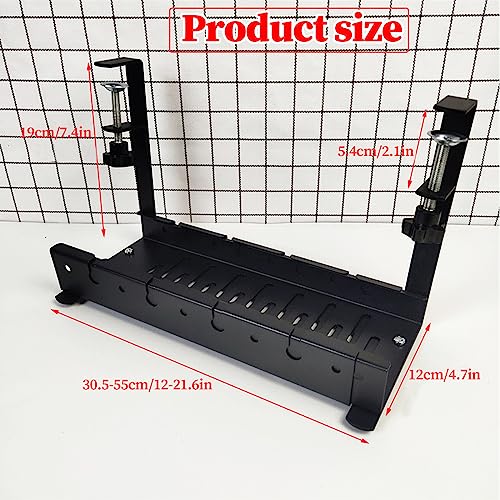 Under Desk Cable Management Tray, Cable Management Under Desk, No-Drill ...