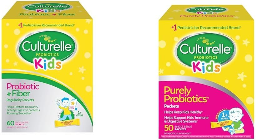 Amazon.com: Culturelle Kids Probiotic + Fiber Packets (Ages 3+) - 60 ...