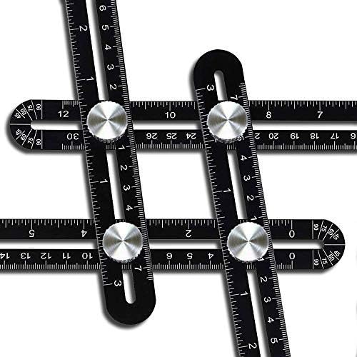KDABJD Multi-Angle Measuring Ruler 12 Sides Alloy Goniometer Template ...