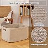 Amazon.com: OIAHOMY 75L Large Woven Cotton Rope Storage Basket with Handle for Organizing ...
