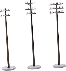 HOOTNEE 3pcs Miniature Telegraph Poles Model Set for Boys and Girls 1: ...