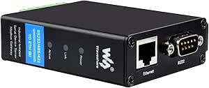 Waveshare Rail-Mount Serial Server, RS232/485/422 to RJ45 Ethernet ...