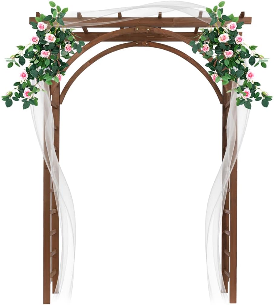 Amazon.com : Wooden Wedding Arch, Wooden Pergola, Photo Booth Backdrop ...