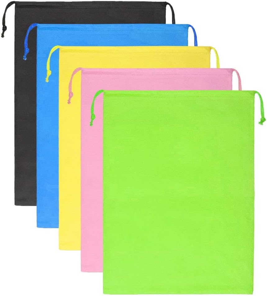 5Pcs Drawstring Shoe Bags, Portable Cloth Bag Pouch Feely Bag Medium ...