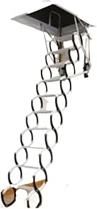 Telescopic Loft Ladder Semi-Automatic Wall-Mounted Folding Retracting ...