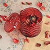Amazon.com | Joeyan 18 oz Red Glass Jars with Lid,Embossed Candy Dishes ...