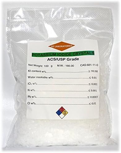 Amazon.com: Potassium Iodide, High Purity Crystals/Powder, 100%, 100 ...