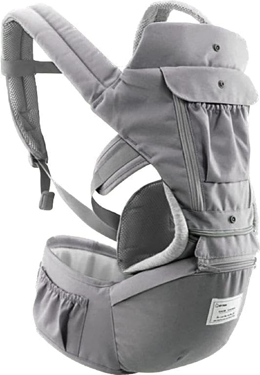 Canguru Ergonômico Bebê 12 Posições Cinza Com Assento 3 Em 1 : Amazon ...