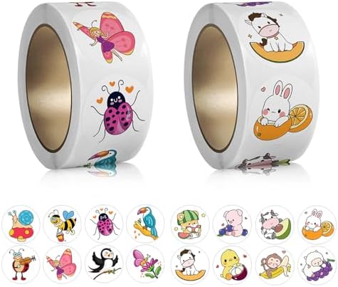Amazon.com: Sticker Roll 5 Rolls of Party Supplies Stickers for Kids ...