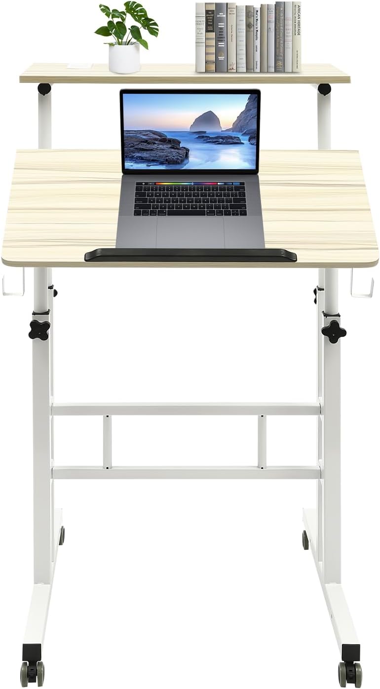 Amazon.com: Gdrasuya10 Rolling Standing Desk Portable Stand Up Desk ...
