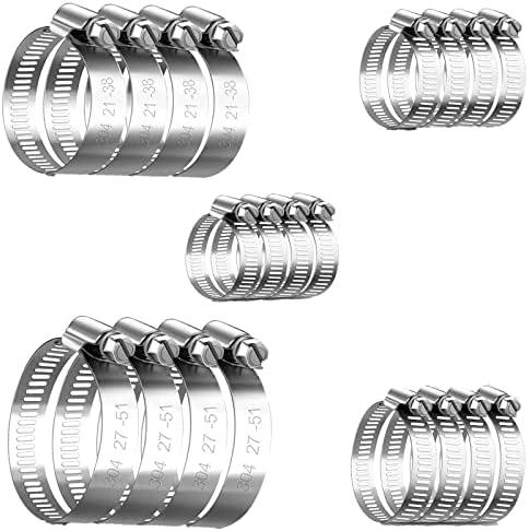 JEOPKO 20Pcs Jubilee Clips Assorted,Hose Clips for Securing Hose ...