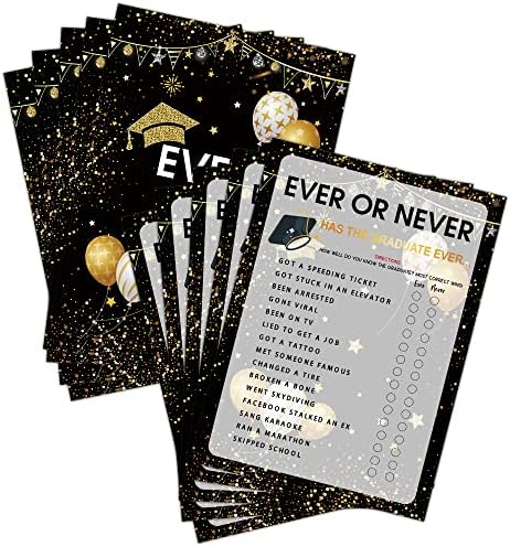 Amazon.com: Graduation Party Games - Ever Or Never Game Cards for The ...