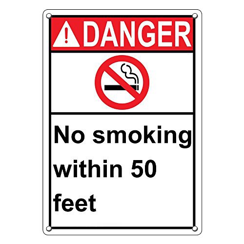 Amazon.com: Weatherproof Plastic Vertical ANSI Danger No Smoking Within ...
