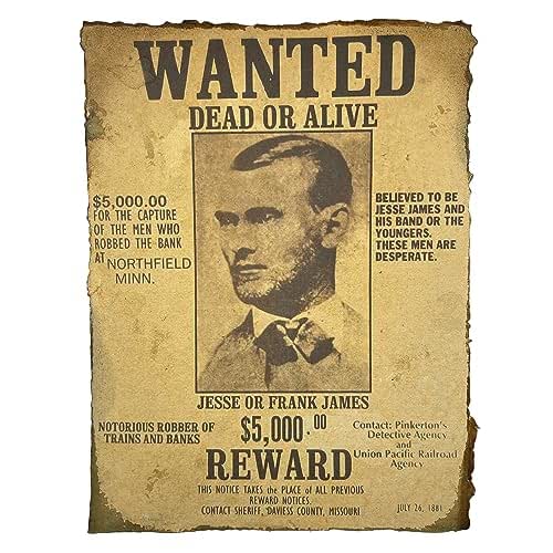 Amazon.com: Wanted Poster Jesse James Wild West Western Cowboy Reward ...