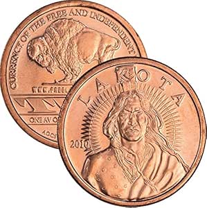 Amazon.com: (AOCS) 1 oz .999 Pure Copper Round (Lakota Crazy Horse ...