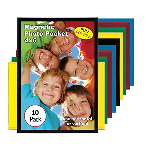 Magtech Magnetic Photo Pocket Picture Frame, Color Pops, Holds 4x6 Inch ...