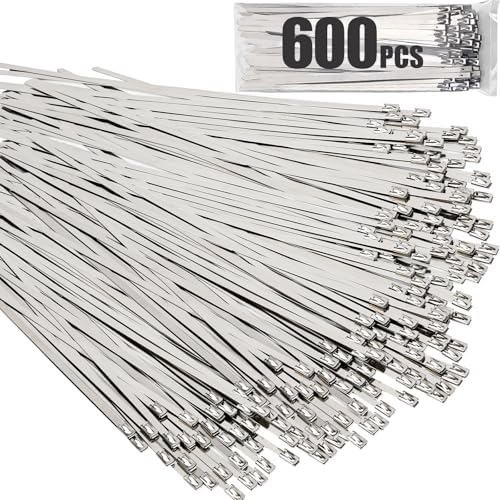 Amazon.com: 600pcs Metal Zip Ties 12 Inch, 304 Stainless Steel Zip Ties ...