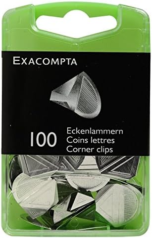 Exacompta - Ref 14763E - Silver Corner Document Clips (Pack of 100 ...