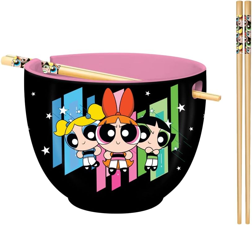 Amazon.com: Silver Buffalo Power Puff Girls Trio Boxed Ceramic Ramen ...