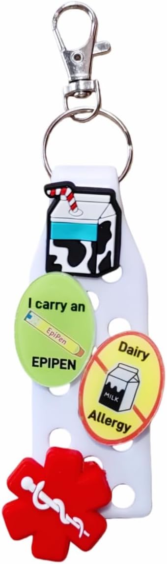 STERCULIA Medical Alert Keychain Milk Dairy Allergy ID Tags, Emergency ...