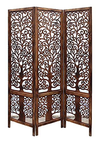 Aarsun Handcrafted Wooden Room Divider | 3 Panel Design Partition ...