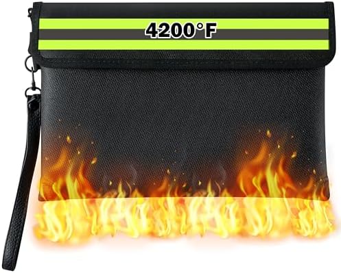 Amazon.com: GQIRIL Fireproof Waterproof Document Bag - 4200℉ Water ...