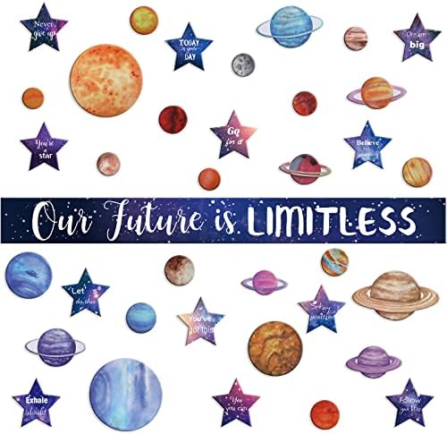 Amazon.com : Kosiz 97 Pcs Space Classroom Bulletin Board Decorations ...