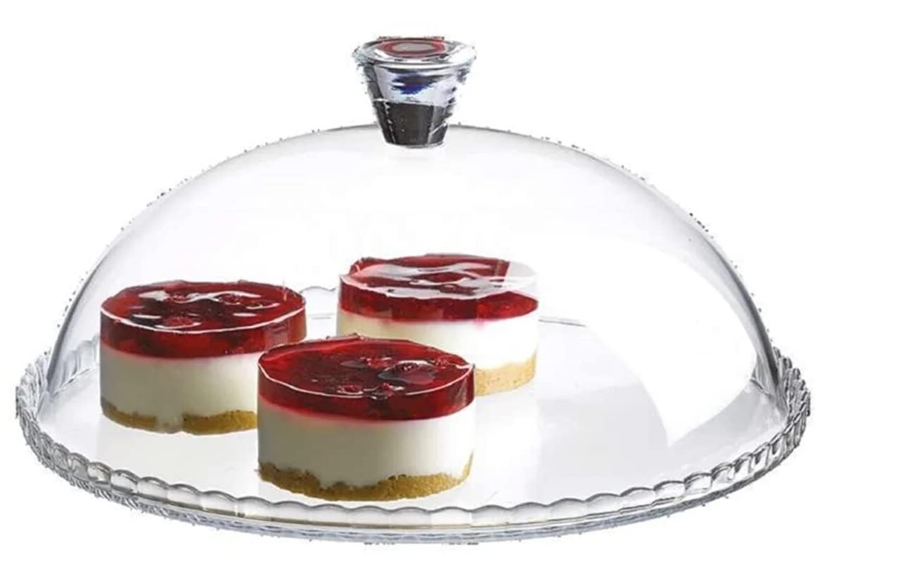 Amazon.com: Biandeco Cake Plate with Dome Lid, Glass Desert Serving ...