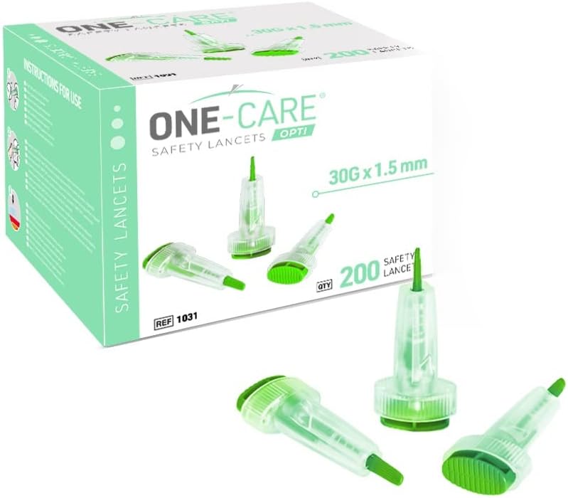 Amazon.com: 200 Count: ONE-CARE Opti Safety Lancets, Top Button ...