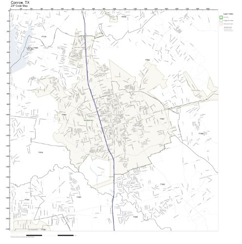 ZIP Code Wall Map of Conroe, TX ZIP Code Map Laminated: Amazon.com ...